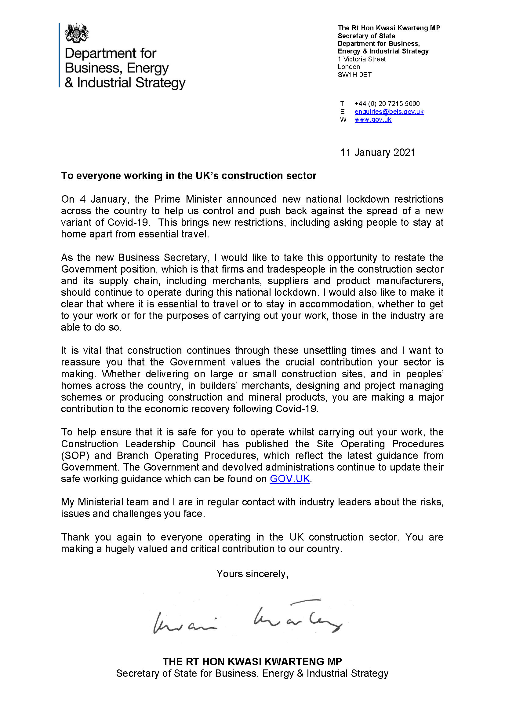 Open letter from new Business Secretary | YORhub